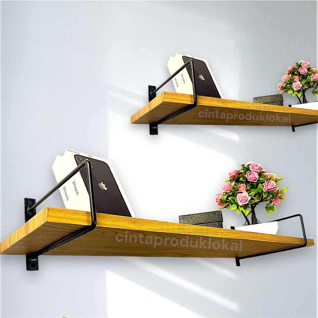Jual Rak Ambalan Dinding Minimalis Extra Lebar 20cm – Rak Kayu Tempel ...