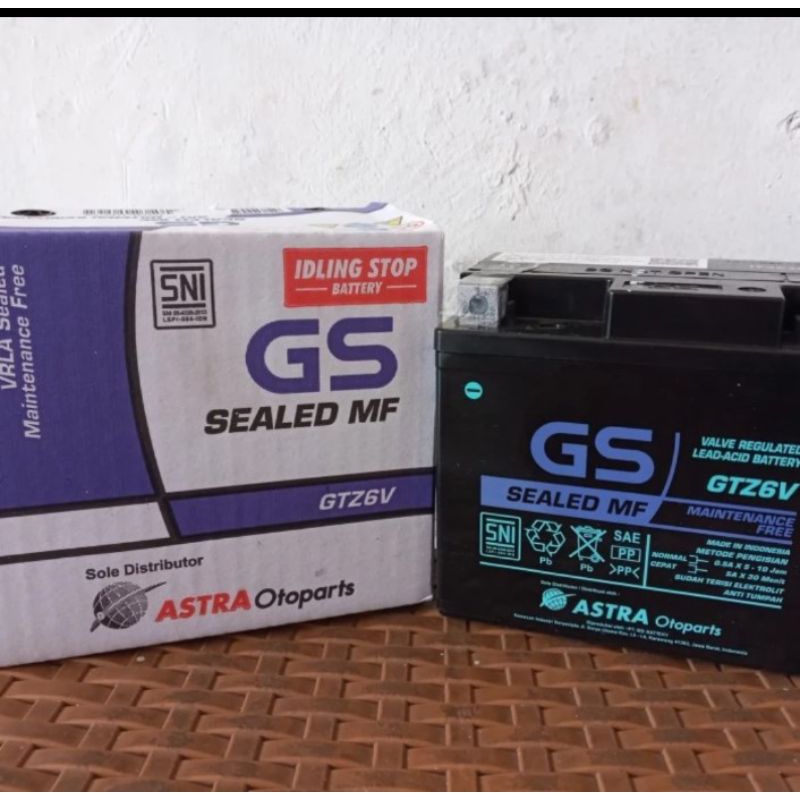 Jual Aki GS astra GTZ6V vario 125 150 . beat injeksi dengan idling stop ...