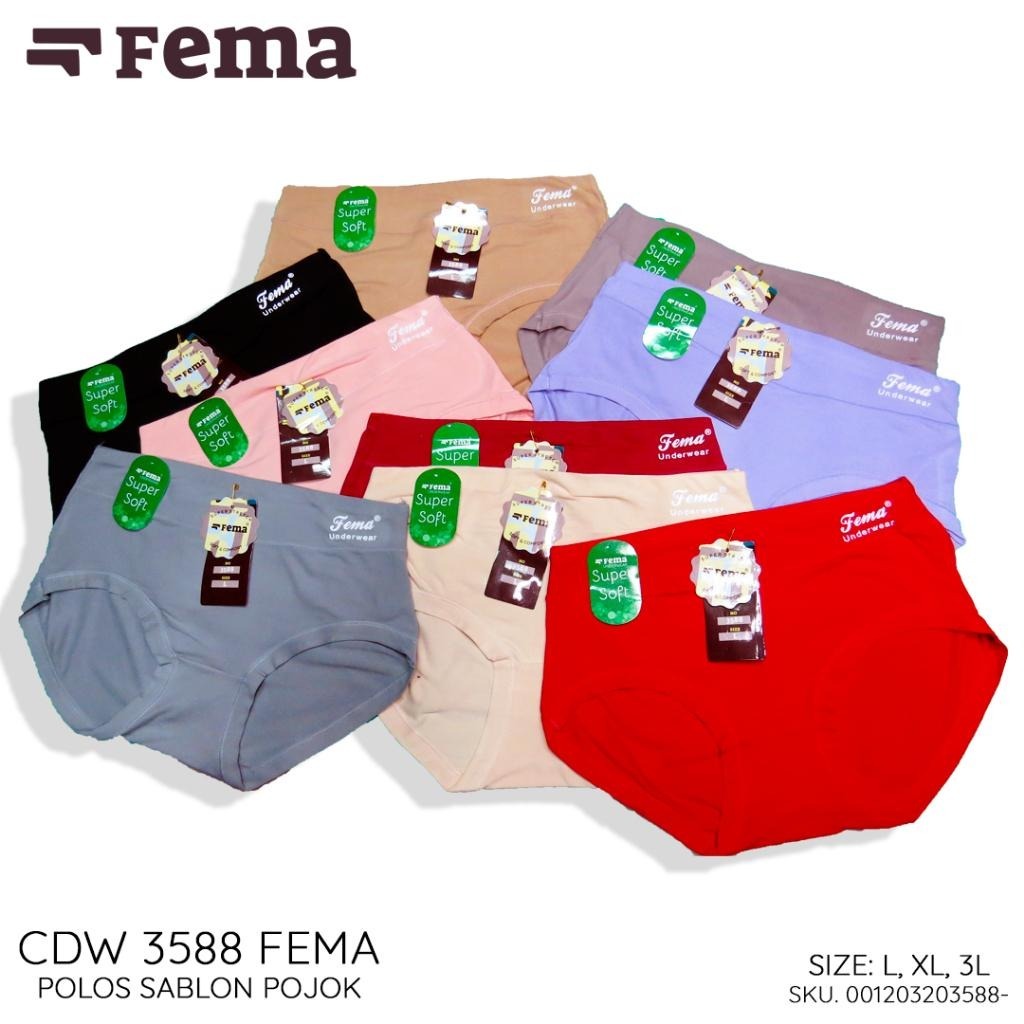 Jual 12pcs Fema 3588 Celana Dalam Wanita Dewasa Remaja Abg Perempuan Bahan Katun Super Soft ...