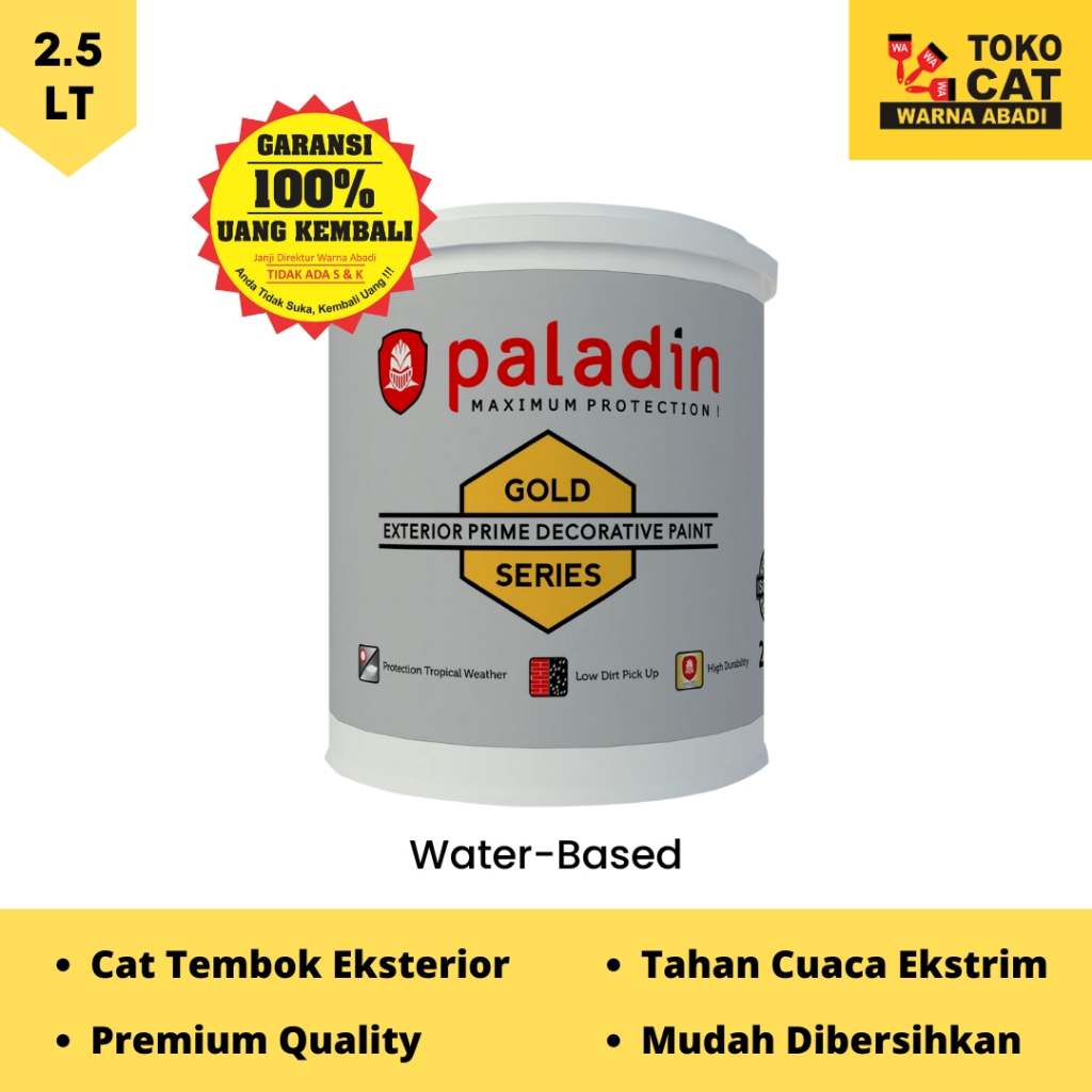 Jual CAT TEMBOK PALADIN GOLD 2.5 LT ( KHUSUS EKSTERIOR ) - SERI WARNA 1 ...