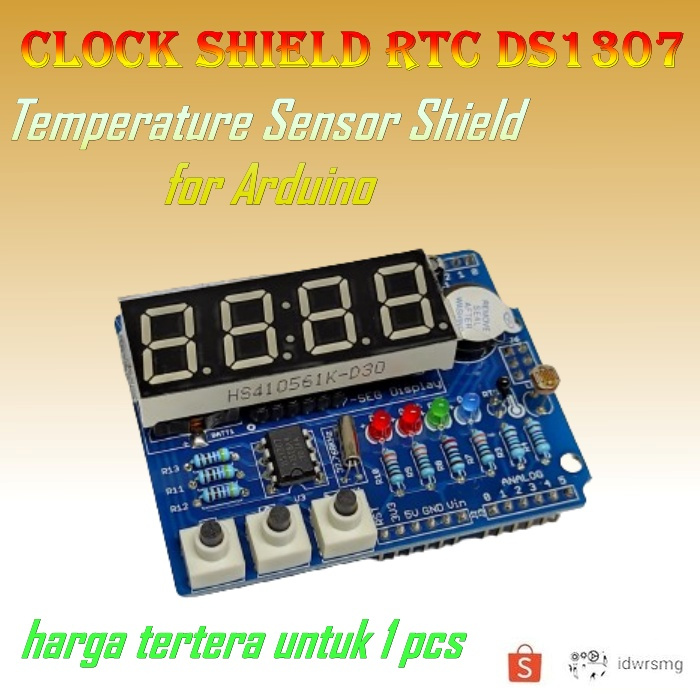 Jual Clock Shield Rtc Ds1307 Module Multifunction Expansion Board Led Real Time Clock 