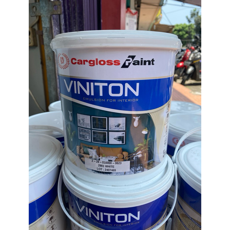 Jual Cat Tembok Dalam dan Luar Viniton Cargloss putih 5 Kg | Shopee ...