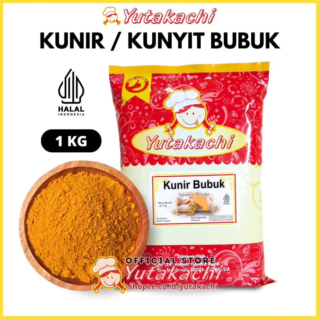 Jual KUNYIT BUBUK MURNI 1KG Yutakachi Kunir Bubuk Asli Herbal - Bumbu ...