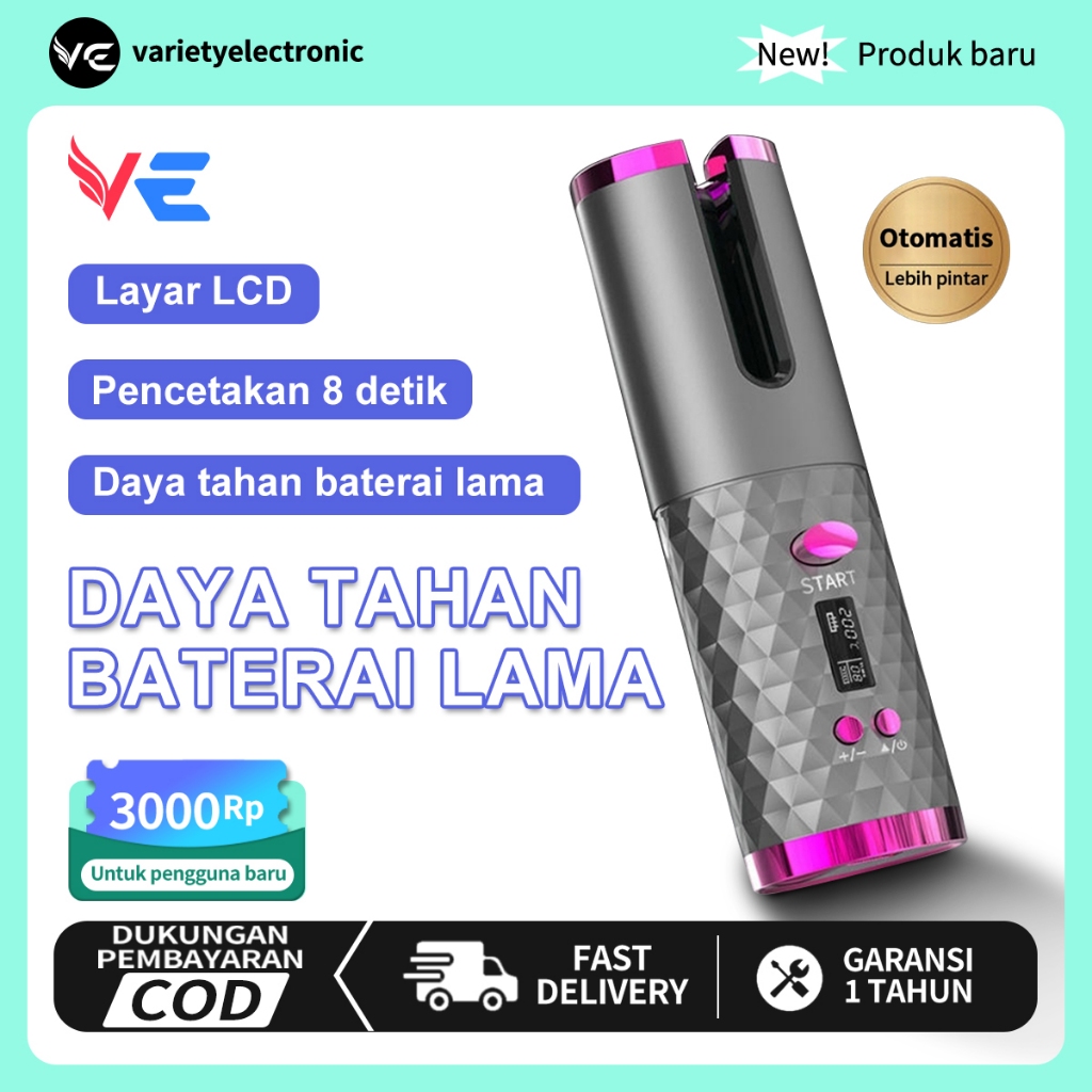 Jual Alat Pengeriting Otomatis Hair Curler Cordless Automatic Catokan ...