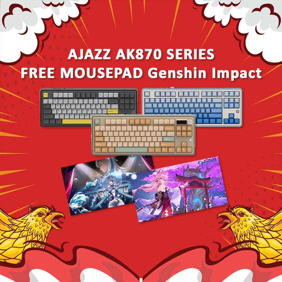 Jual Ajazz AK870 Screen TKL Triple Connection RGB Mechanical Gaming ...