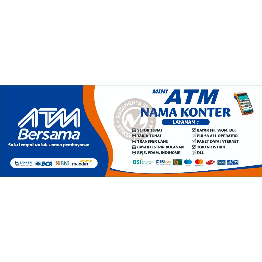 Jual STIKER VINYL MEJA AGEN MINI ATM MODEL 1 | Shopee Indonesia