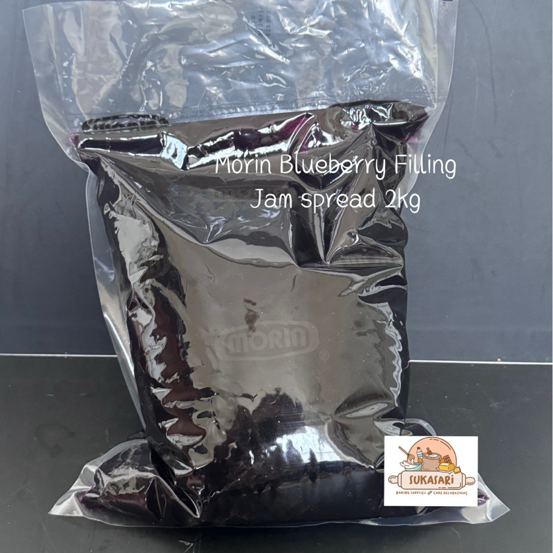 Jual Morin Blueberry Filling 2kg pack Selai Jam isian Spread bluberi ...