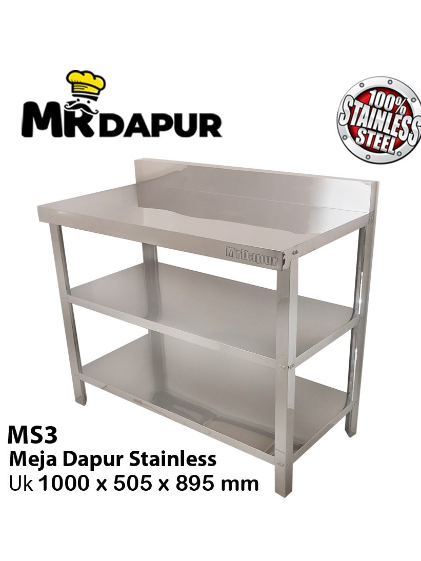 Jual MEJA STAINLESS SERBAGUNA MR DAPUR TYPE MS3 / MEJA DAPUR MBG ...