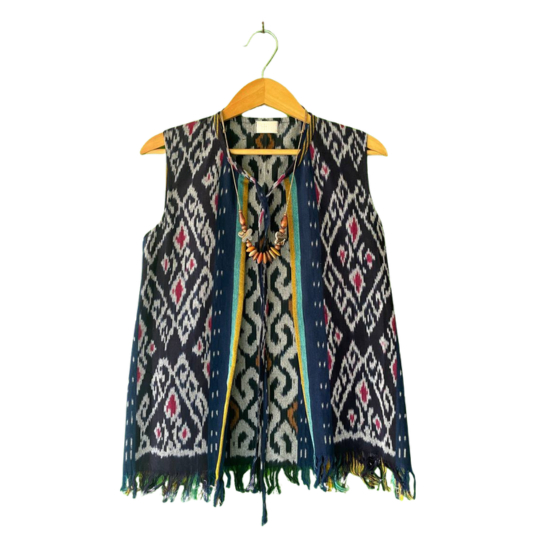 Jual OUTER TENUN / VEST TENUN GREY BLUE ETNIK NUSANTARA | Shopee Indonesia
