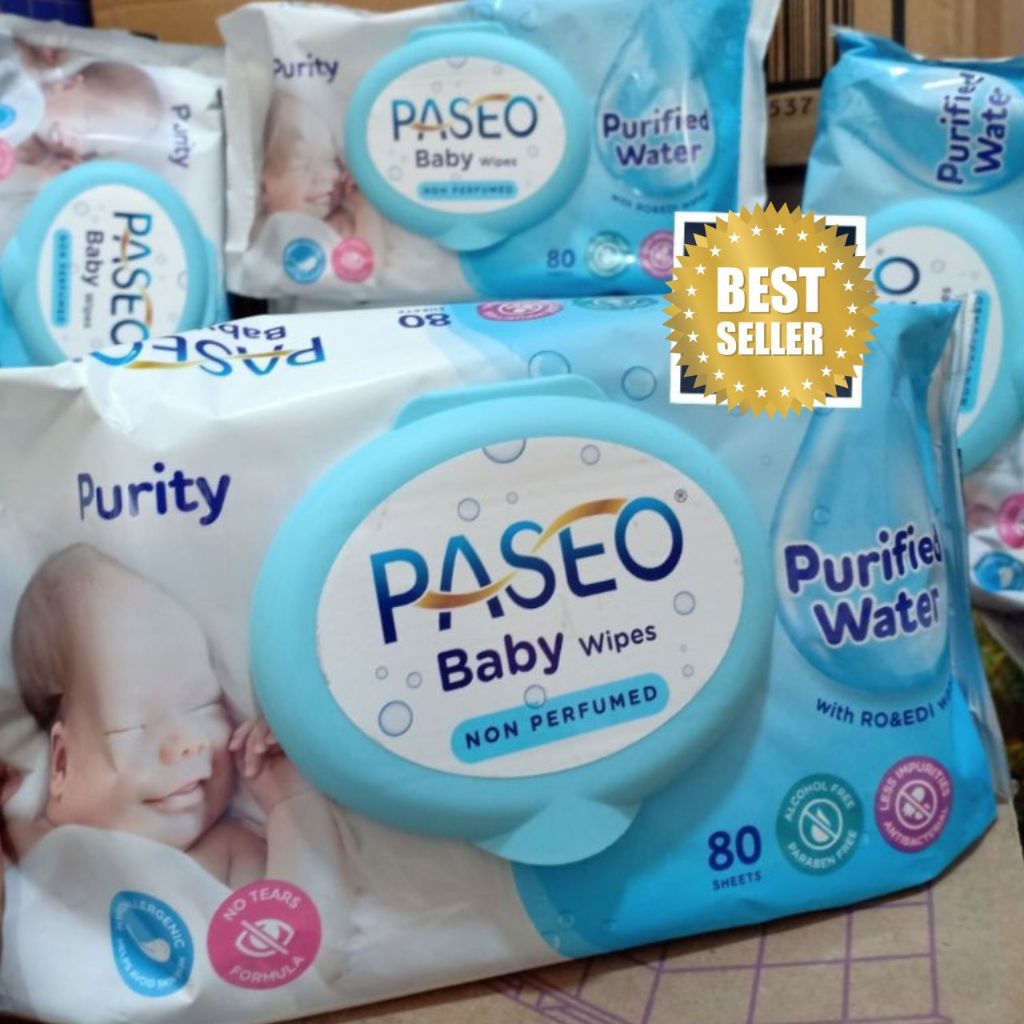 Jual Paseo Purity Baby Wipes Non Perfumed 80 Sheets Tisu Tisue Tissue ...