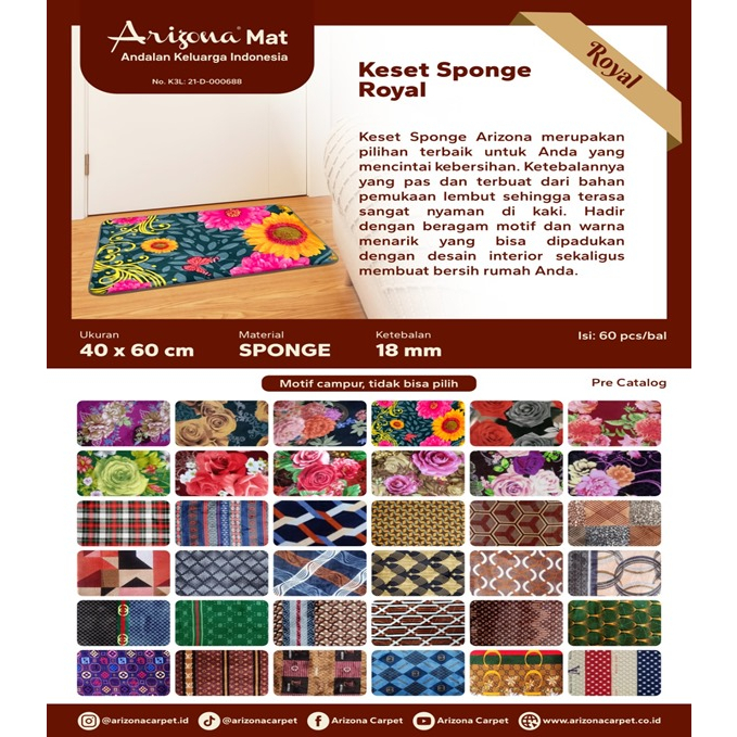 Jual Keset Kaki Busa Anti Slip Arizona 40X60cm | Arizona Belgia Madrid ...