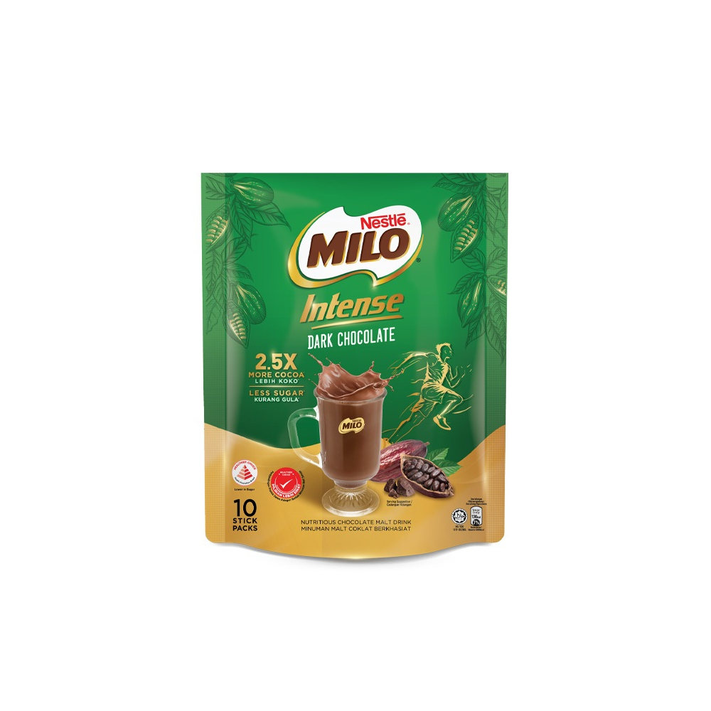 Jual Milo Intense Dark Chocolate Less Sugar 10 x 33 Gram | Shopee Indonesia