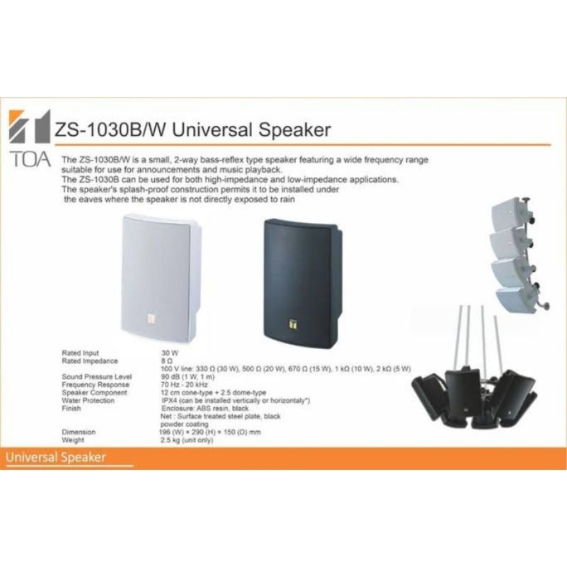Jual Speaker Pasif TOA Bundling 2 PCS ZS-1030 Universal Speaker • 30W | Shopee Indonesia