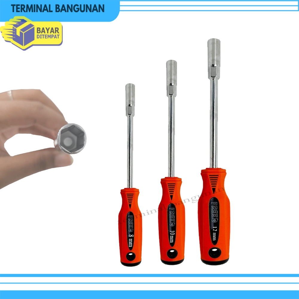 Jual Obeng Sock Gagang Karet Freed 8mm-10mm-12mm Shock | Shopee Indonesia