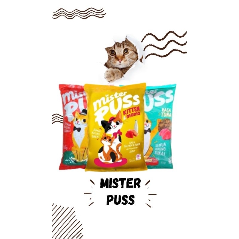 Jual MISTER PUSS MAKANAN KERING KUCING 500g | Shopee Indonesia