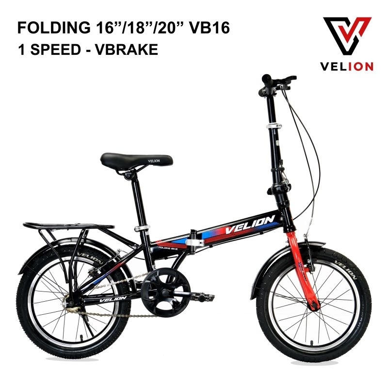 Jual sepeda lipat velion single speed V-Brake 16 18 20 | Shopee Indonesia