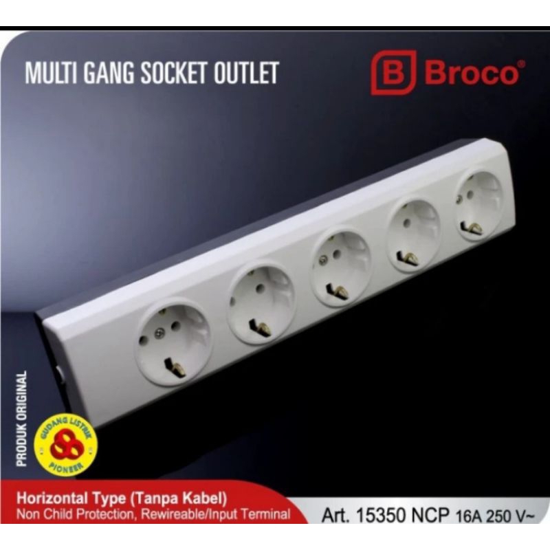 Jual terminal colokan 5 lubang broco ncp 15350 5 socket broco | Shopee ...