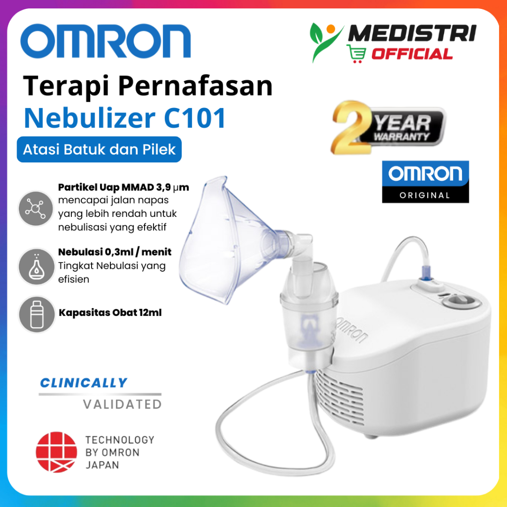 Jual Omron Nebulizer NE C101 Alat Nebul Uap Bantu Pernafasan Asma Original Garansi Resmi 2 Tahun ...