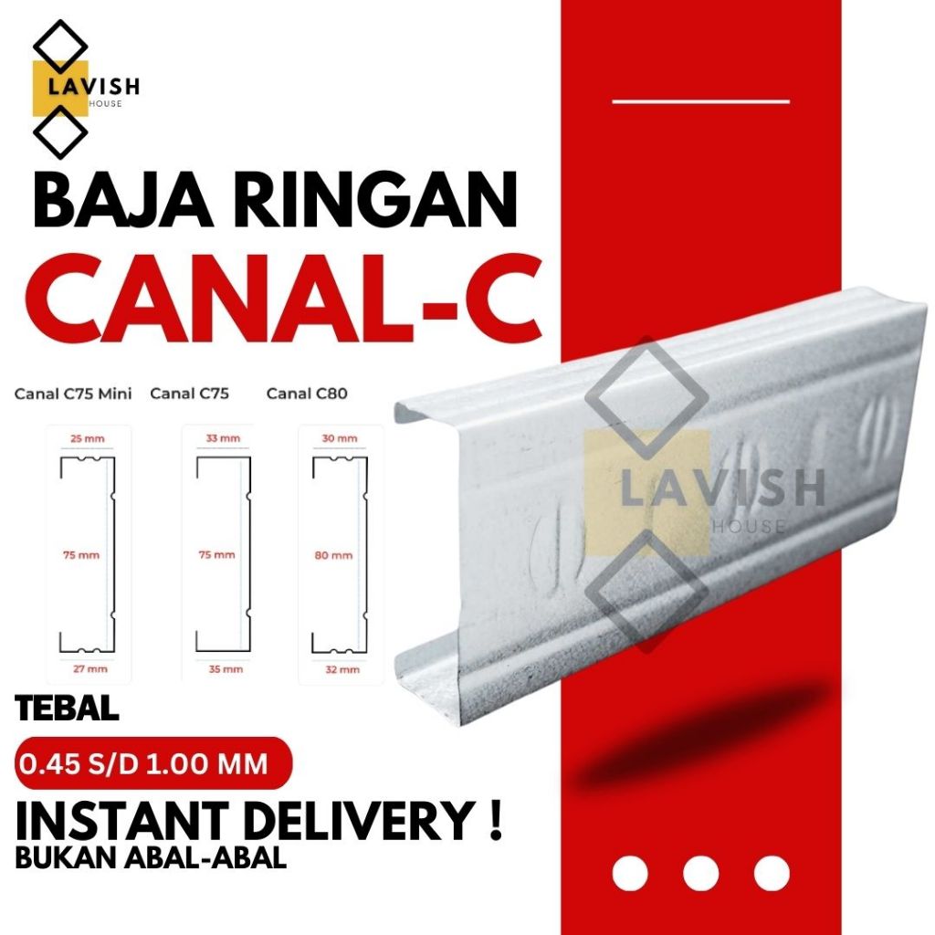 Jual CANAL C BAJA RINGAN C75 DAN C80 TEBAL MULAI 0,45 S/D 0,75MM SNI ...