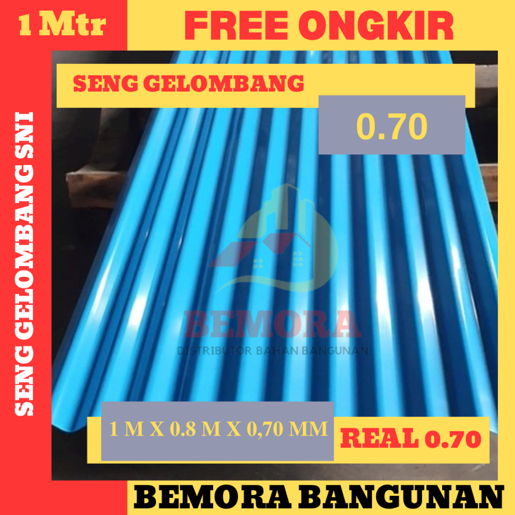 Jual Seng Gelombang Biru SNI 180 x 80 x 0.70 mm Premium (Harga Grosir ...