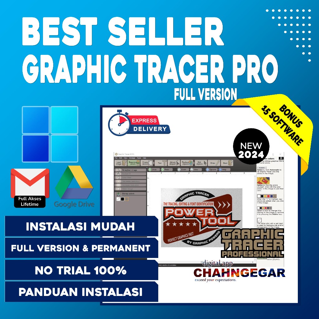 Jual Graphic Tracer Pro 2024 Full Software Solusi grafis vektor Cutting ...