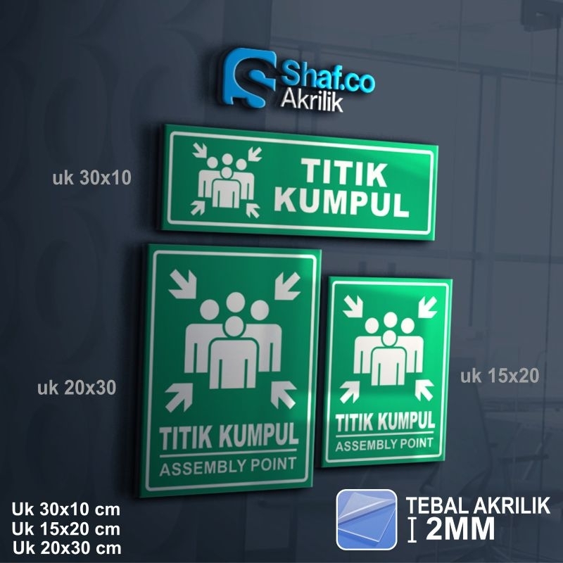 Jual AKRILIK SIGN BOARD TITIK KUMPUL // ACRYLIC // RAMBU // // 2 MM ...