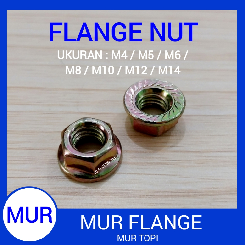 Jual FLANGE NUT M12 DRAT HALUS DRAT STANDAR DRAT KASAR MUR SAYAP TOPI MUR FLANGE M12x1.25 M12x1 ...