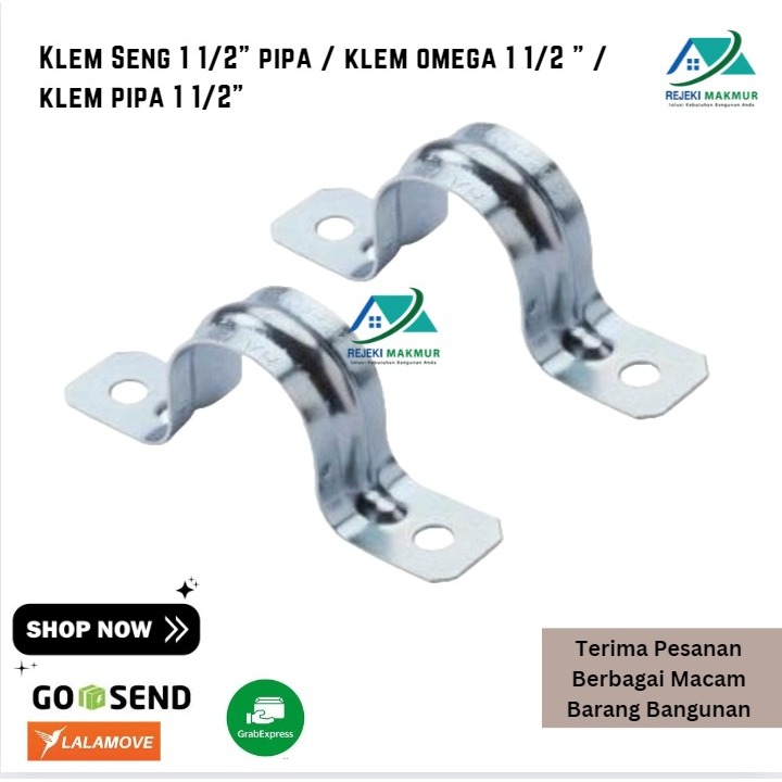 Jual Klem Seng 1 1/2" pipa / klem omega 1 1/2 " / klem pipa 1 1/2 ...