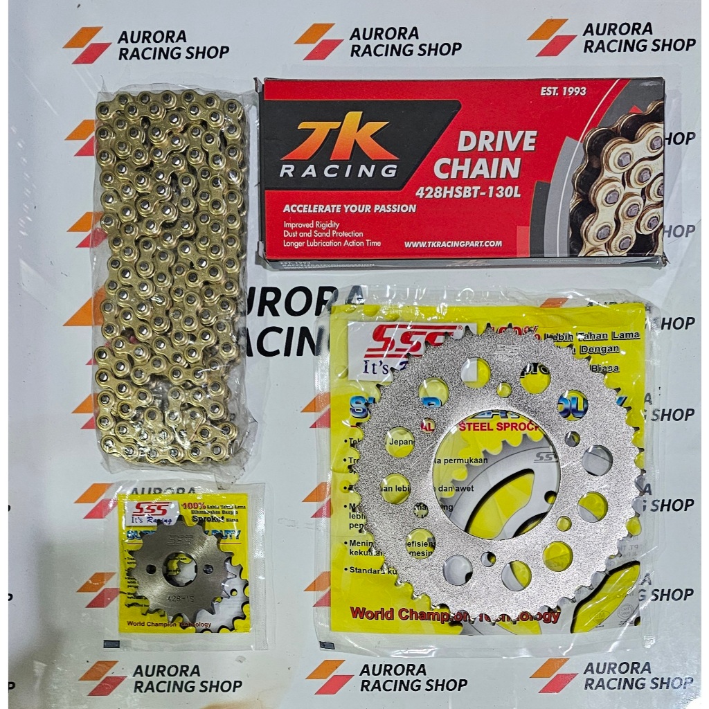 Jual GEAR SET SSS 428 VIXION OLD / NEW VIXION NVL / NVA / MX KING 150 & RANTAI TK 428 HSBT GOLD ...