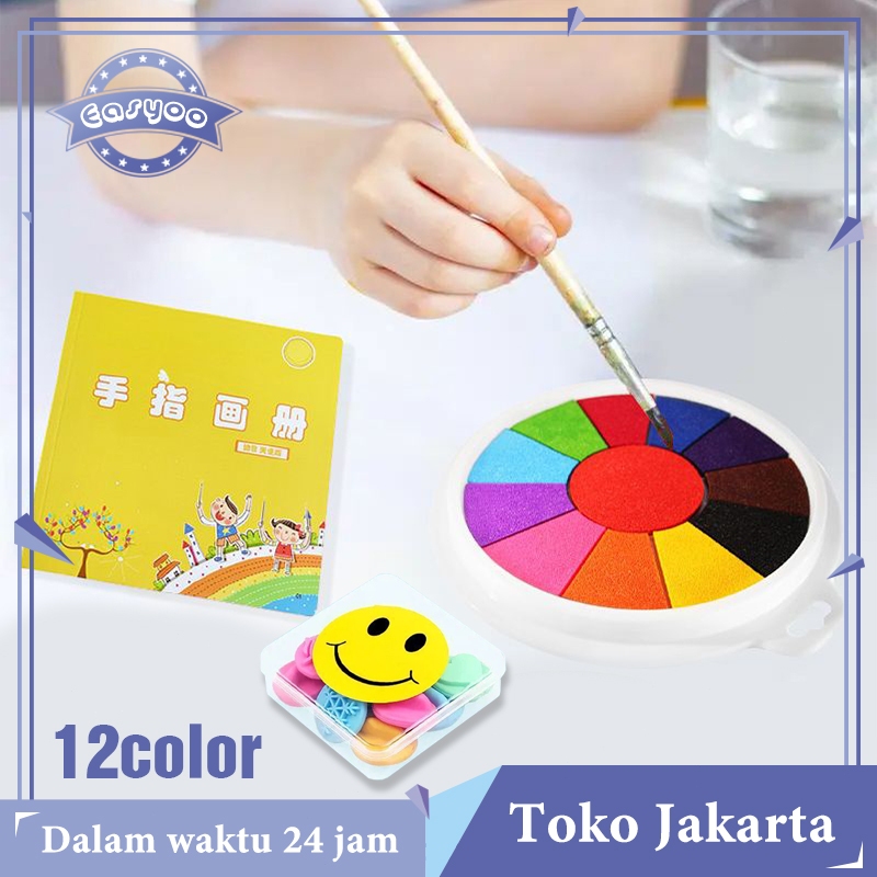 Jual Jumbo Washable Finger Stamp Pad Hand Paint For Craft And Sensory ...