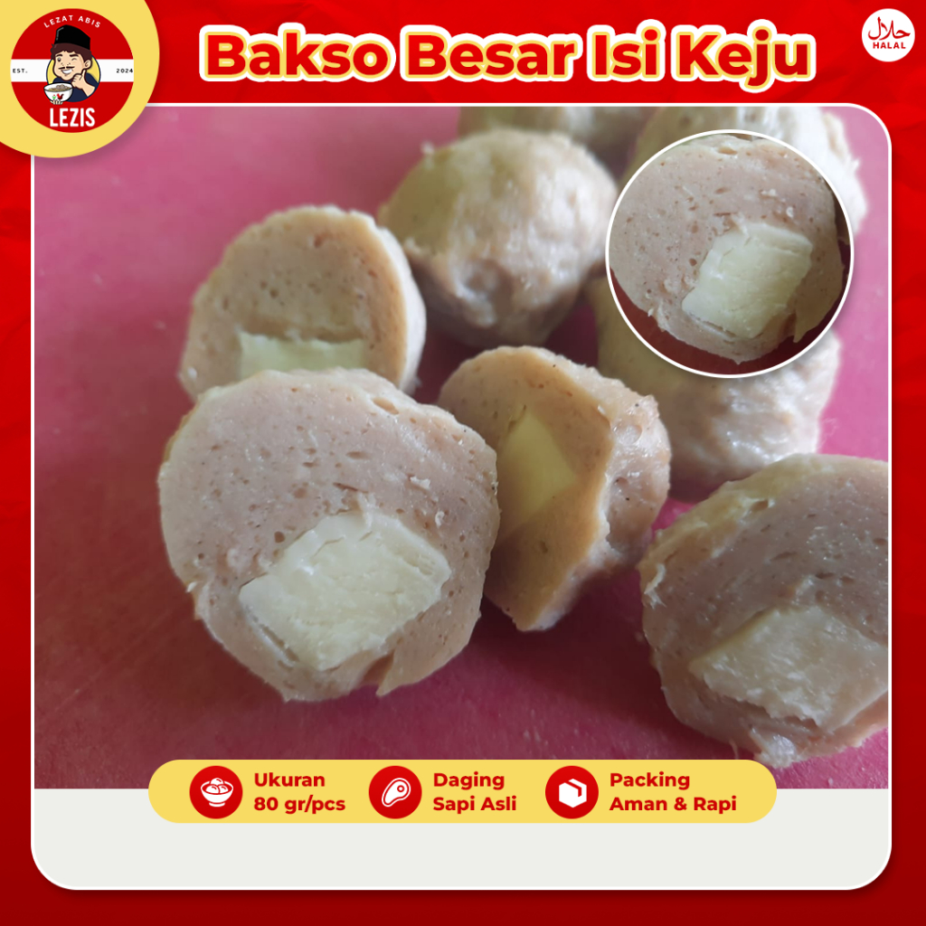 Jual Bakso Besar Isi Keju Frozen Baso 10 Pcs Lezis Food Homemade Lezat ...