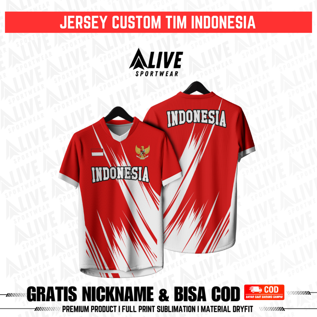 Jual Jersey Custom Tim Indonesia Terbaru Gratis Pasang Nama dan Nomor ...