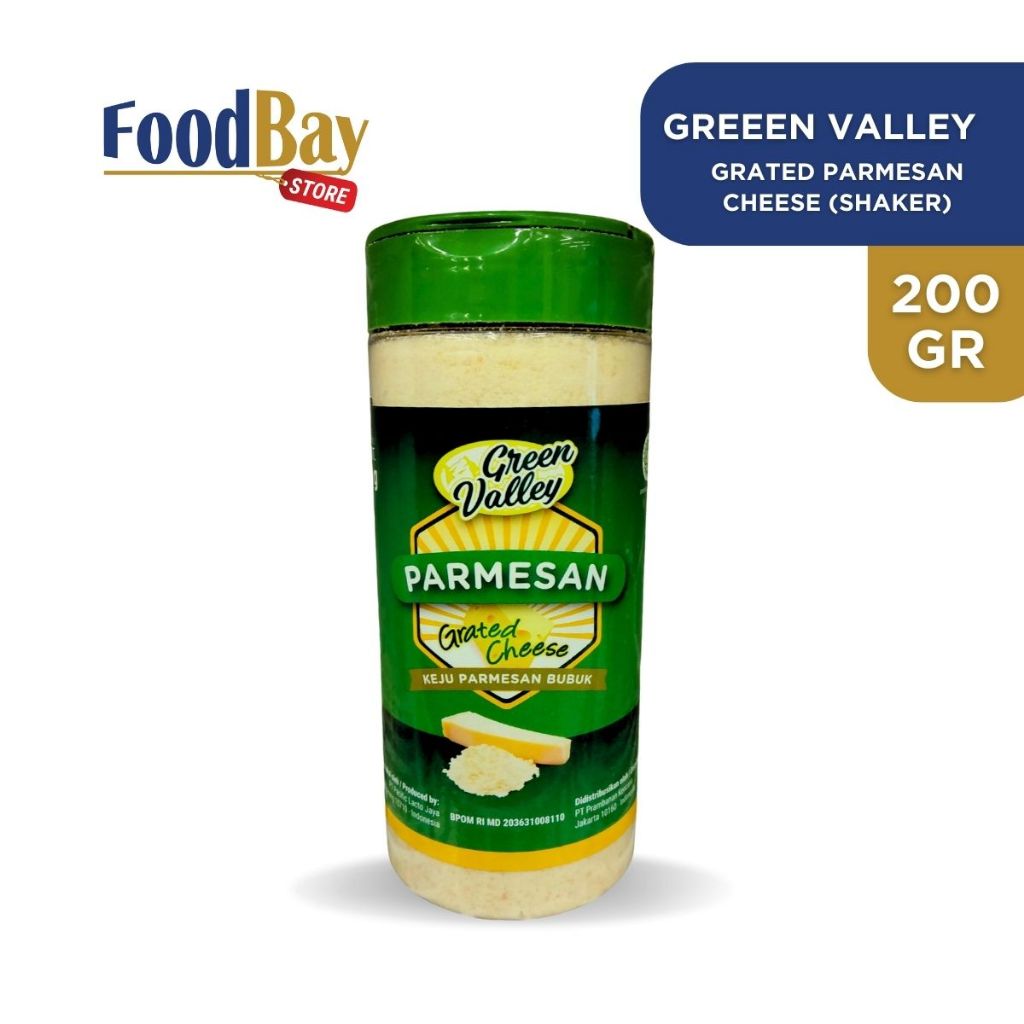 Jual GREEN VALLEY Grated Parmesan Cheese 200 gr (Shaker) | Shopee Indonesia