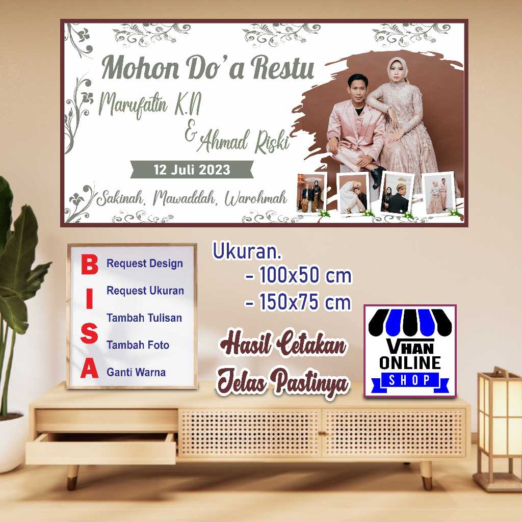 Jual Cetak Spanduk MMT Banner Nikahan atau Prewedding Pengantin ...