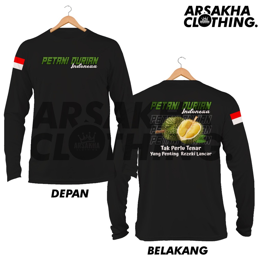 Jual Kaos Lengan Panjang Petani Durian Indonesia Keren v2 Baju Distro ...