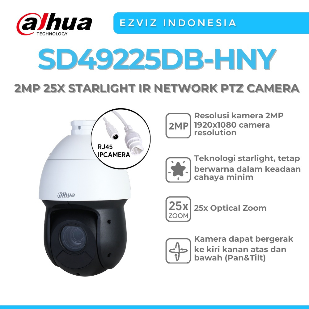 Jual Kamera IP PTZ Dahua DH-SD49225DB-HNY 2MP WizSense 25x Zoom | Shopee Indonesia