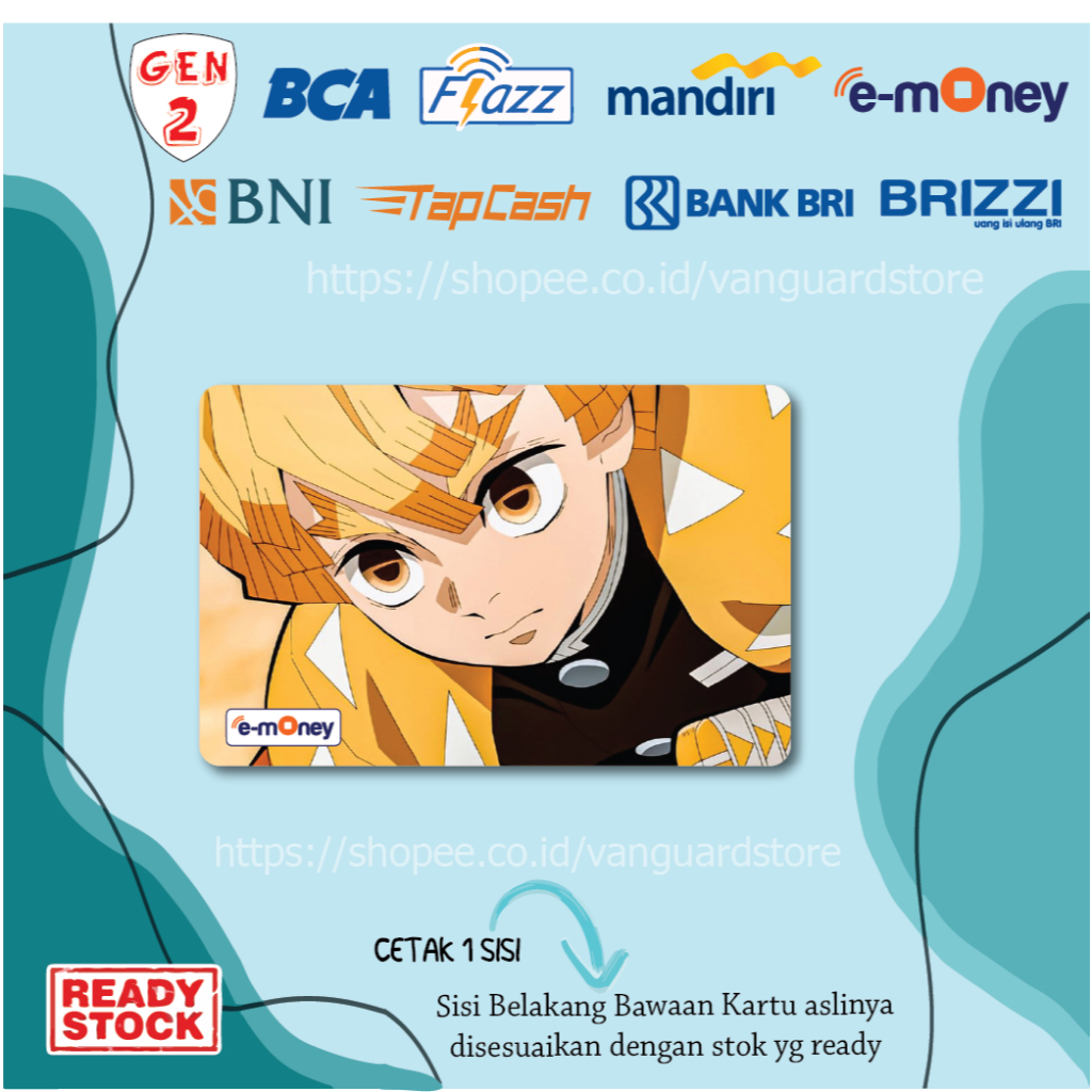 Jual KARTU E MONEY E TOLL ANIME ZENITSU DEMON SLAYER EMONEY MANDIRI ...