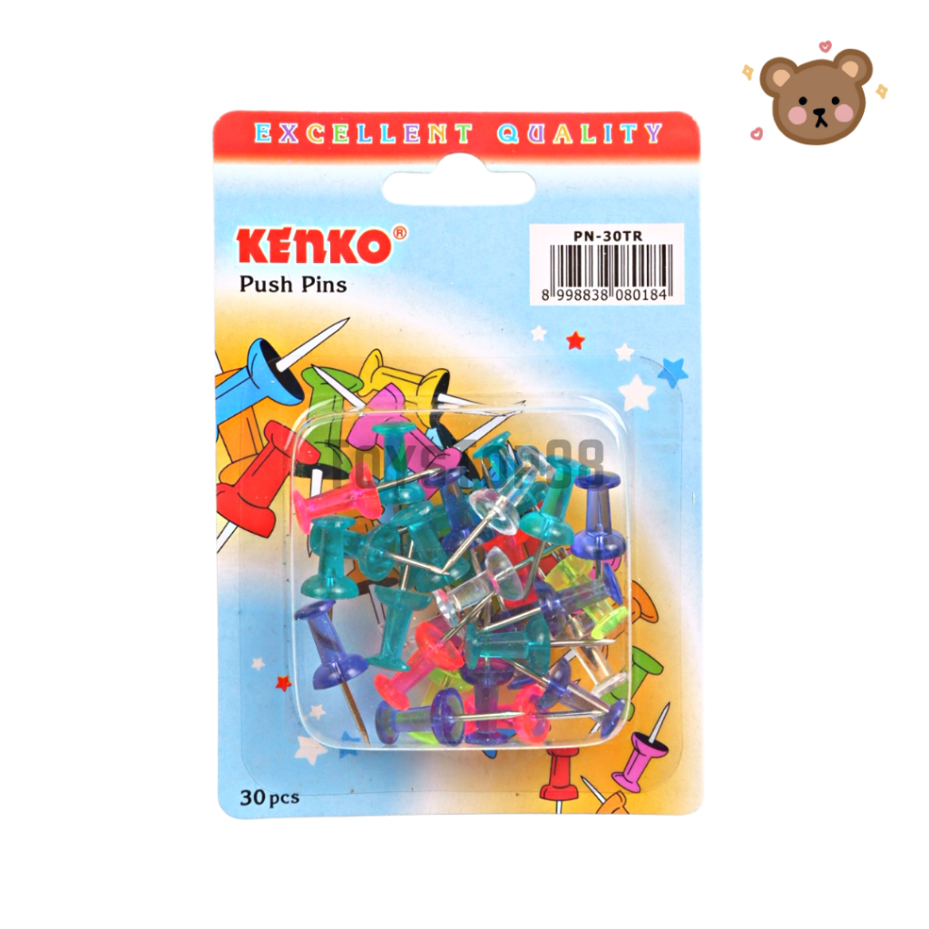 Jual Push Pins Transparent Kenko PN-30TR - Jarum Tekan Paku Pin ...