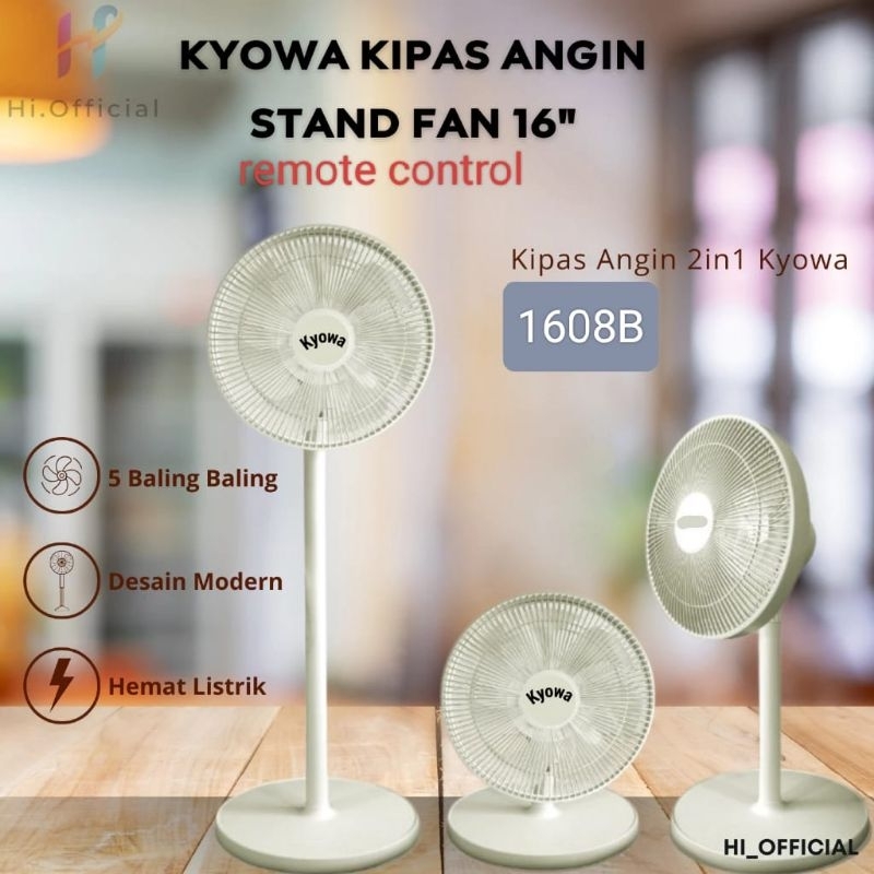 Jual Kipas angin Kyowa 2in1 / stand fan Kyowa KW-1608B pakai remote ...