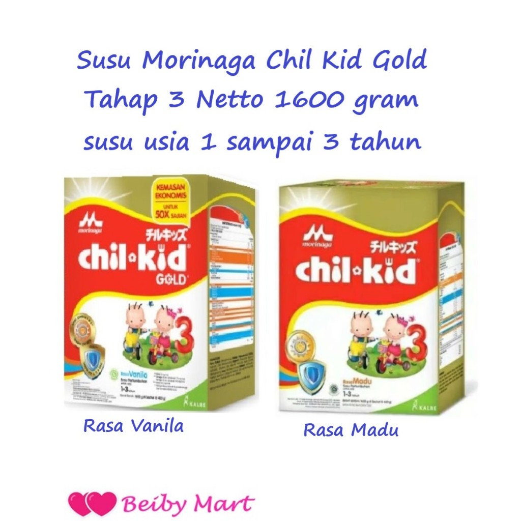 Jual Susu MORINAGA CHIL KID Usia 1-3 Tahun rasa vanila /madu netto 1600 ...