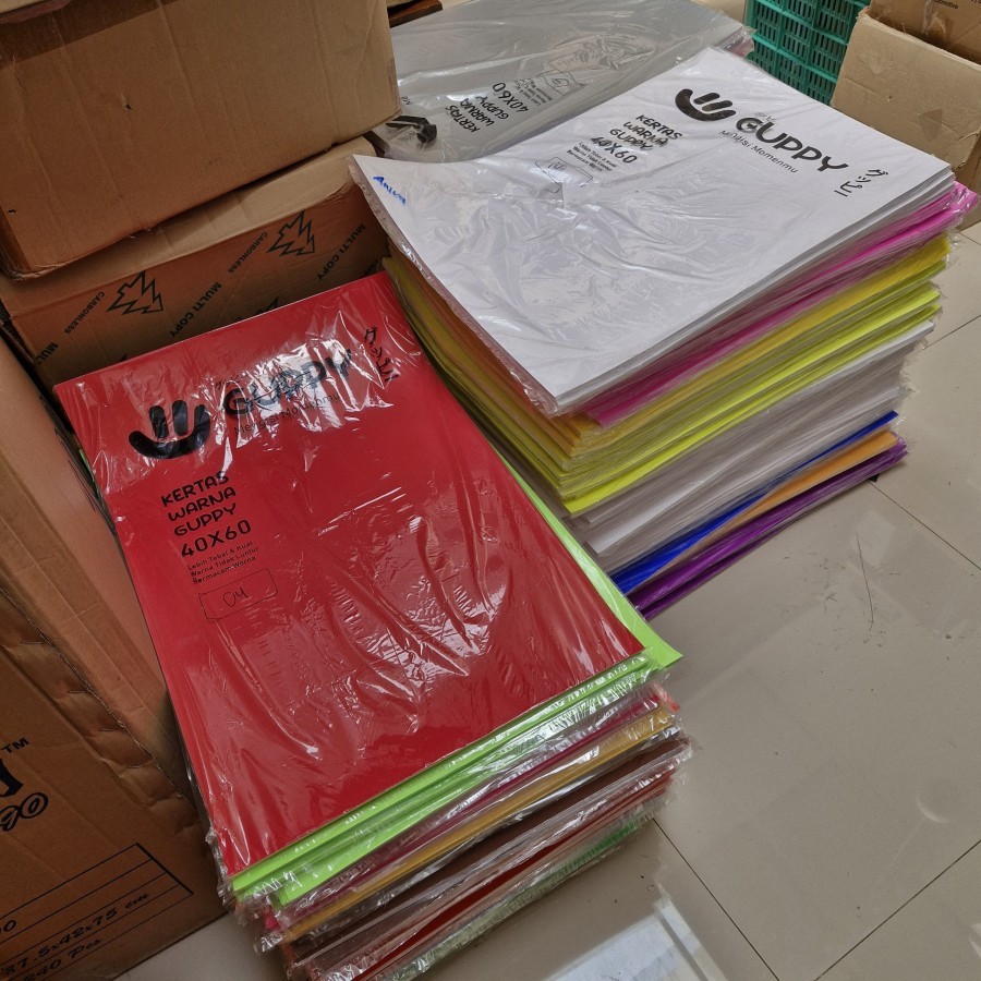 Jual 10 Lembar Kertas Paper Spotlight Asturo Merk Guppy 40x60cm Warna ...