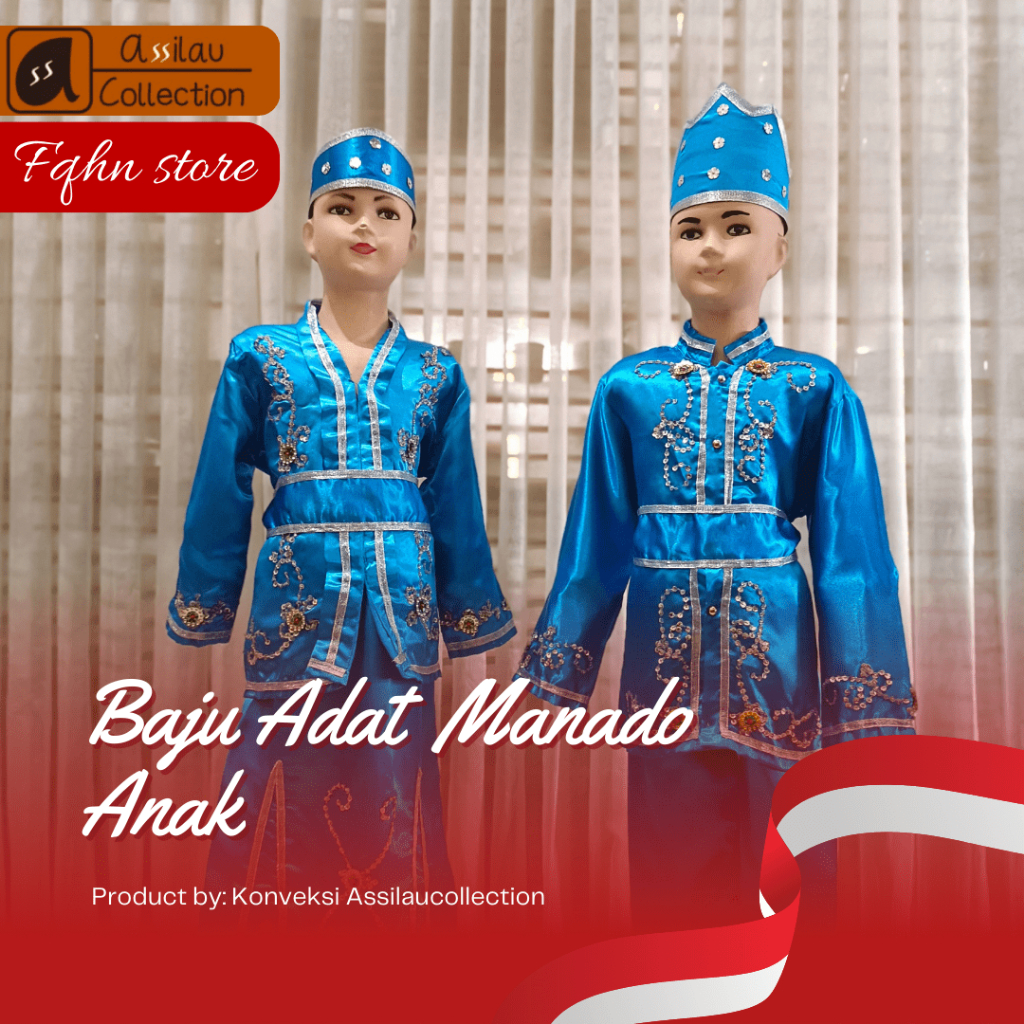 Jual Baju Adat Sulawesi Utara/Manado Anak Satuan (Laki/Cewek) | Shopee ...