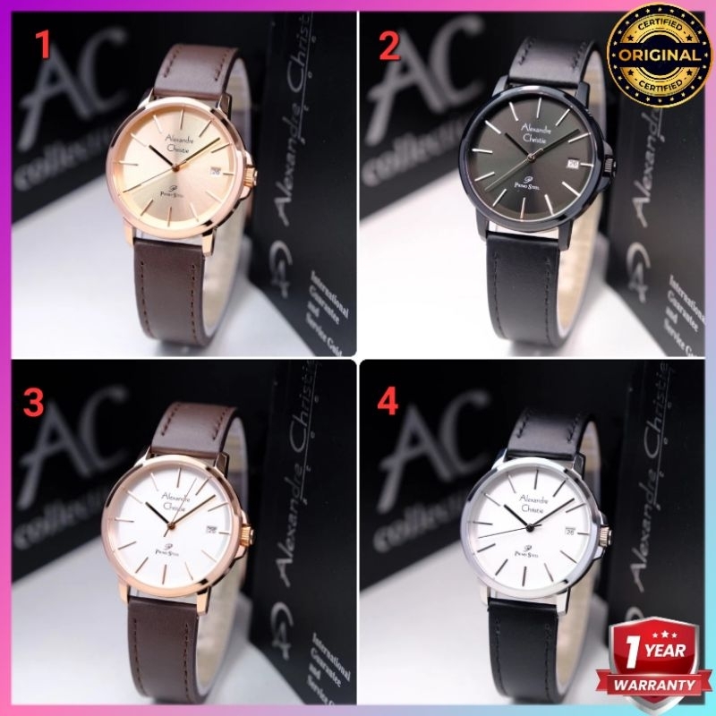 Jual ORIGINAL GARANSI RESMI 1 TAHUN JAM TANGAN WANITA ALEXANDRE CHRISTIE ANALOG KULIT STRAP ...