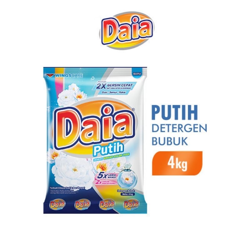 Jual Daia Deterjen Bubuk Putih 4kg | Shopee Indonesia
