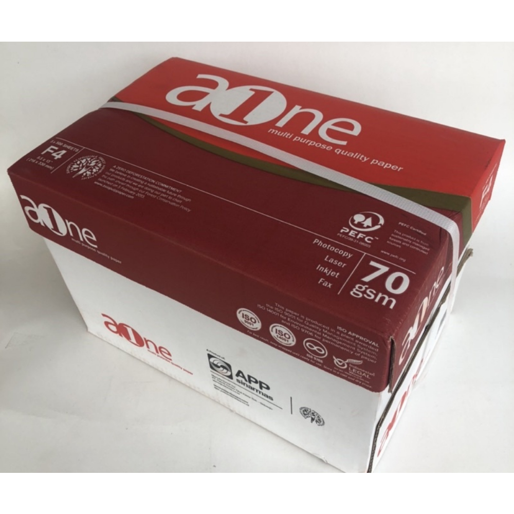 Jual AONE KERTAS Print HVS 70 GR/gsm FOLIO F4 KERTAS FOTOCOPY - 1 DUS ...