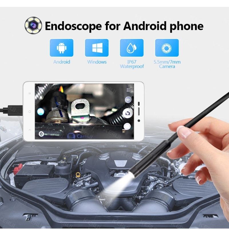 Jual endoscope android camera mini waterproof 5.5mm 7mm 8 mm lens led ...