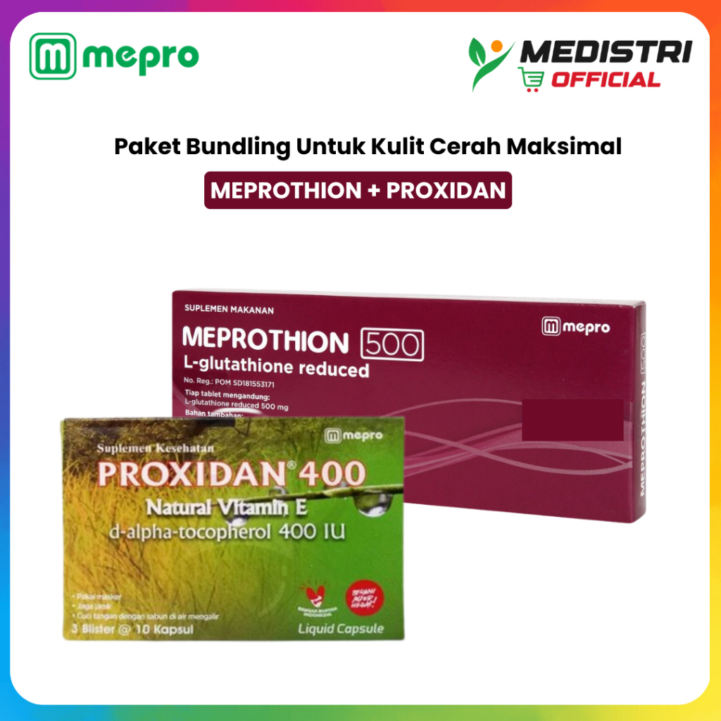 Jual Meprothion 500 mg & Proxidan 400 IU Original L-glutahione Reduced ...