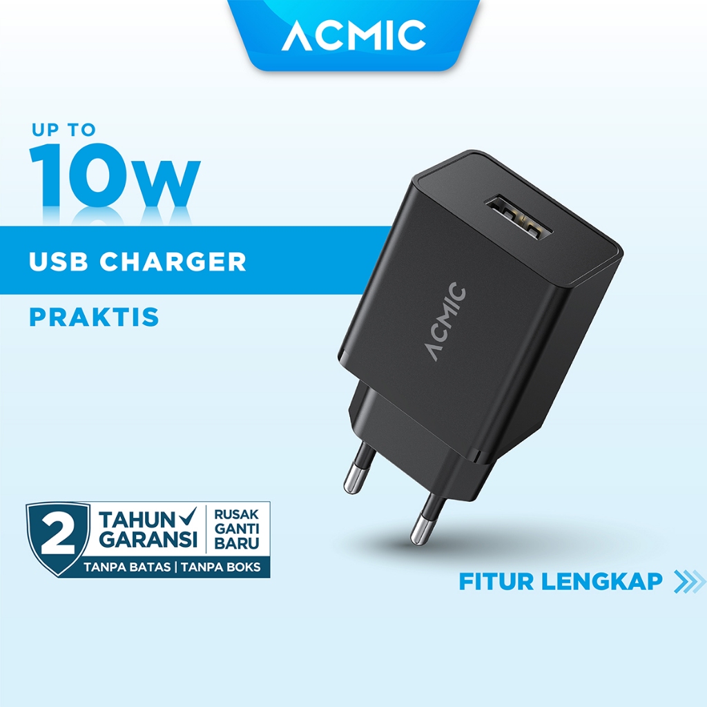 Jual ACMIC CWC01 USB 10W Kepala Charger Fast Charging Adaptor | Shopee Indonesia
