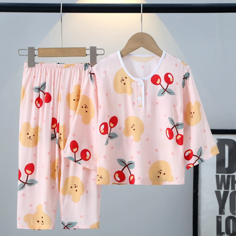 Jual FANCY Pakaian Rayon Bayi Anak Piyama Remaja Set celana Panjang ...