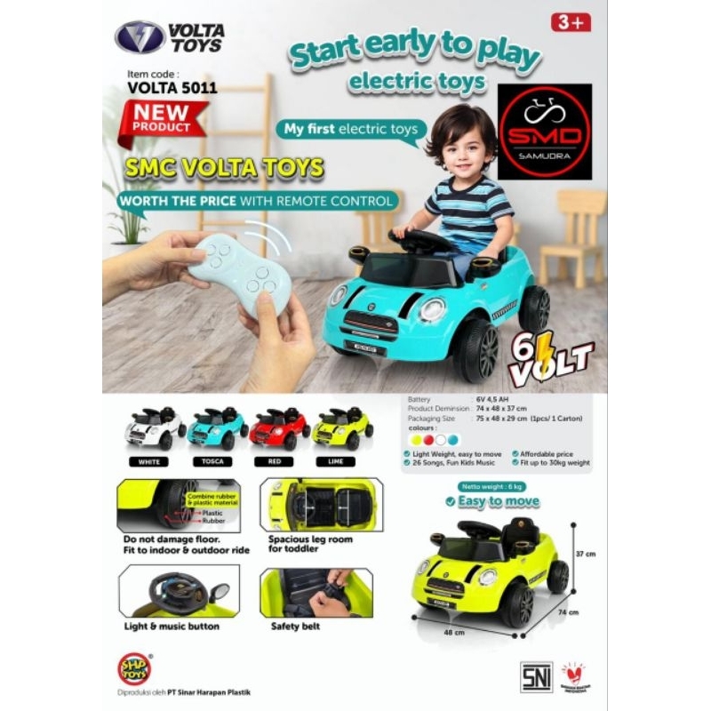 Jual Mobi Aki Mainan Anak Remote Cas Merk SHP Volta SMC 5011 Mini ...